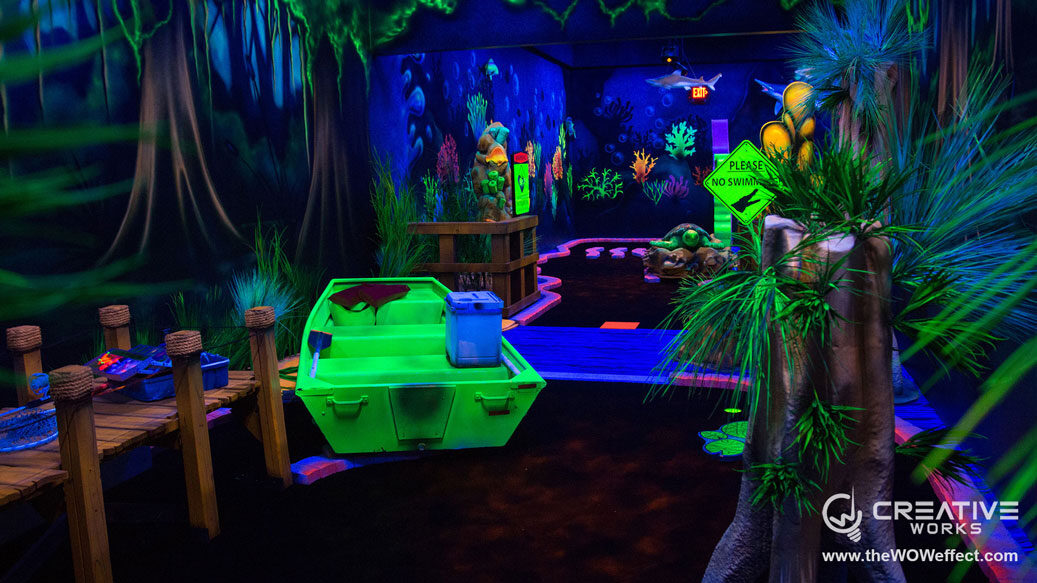 Black Light Mini Golf Design & Installation | Creative Works